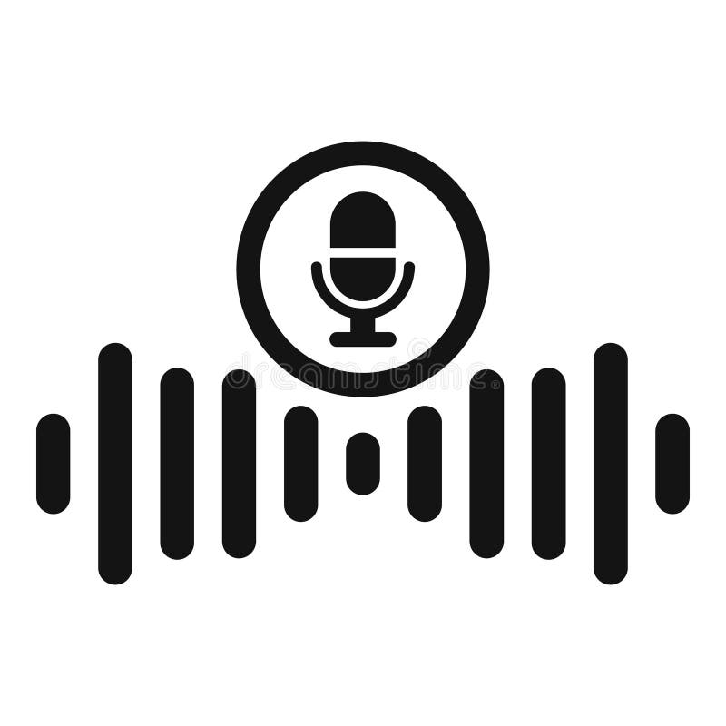 Microphone Icon Recording Audio Waves Symbol Stock Vector ...