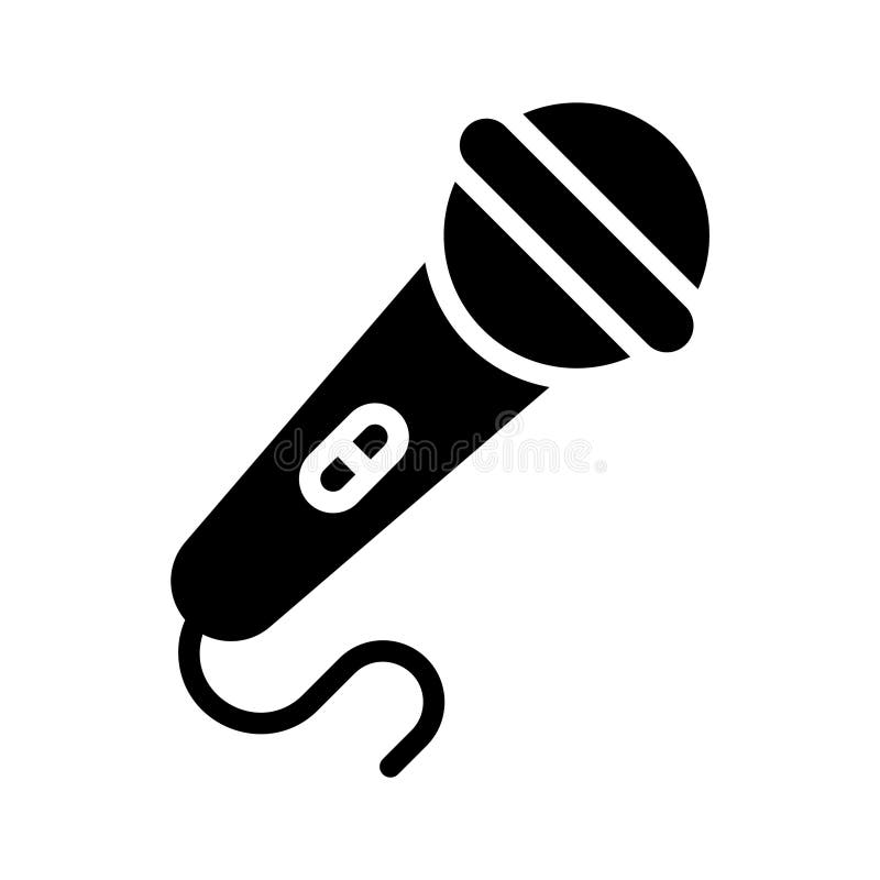 Microphone Icon Representing Audio Recording and Live Communication ...