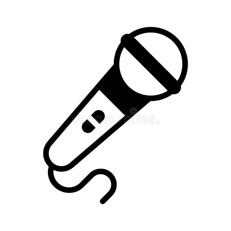 Microphone Icon Representing Audio Recording and Live Communication ...