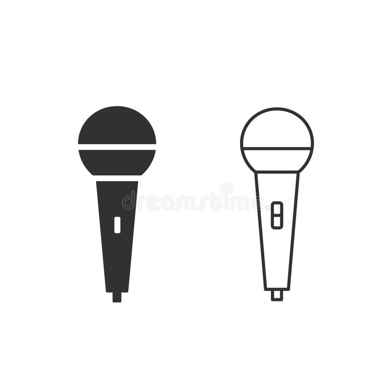 Microphone Icon Set, Mic Symbol, Vector Isolated Flat Design ...