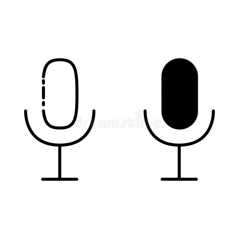 Microphone icon set stock illustration. Illustration of mobile - 114927692