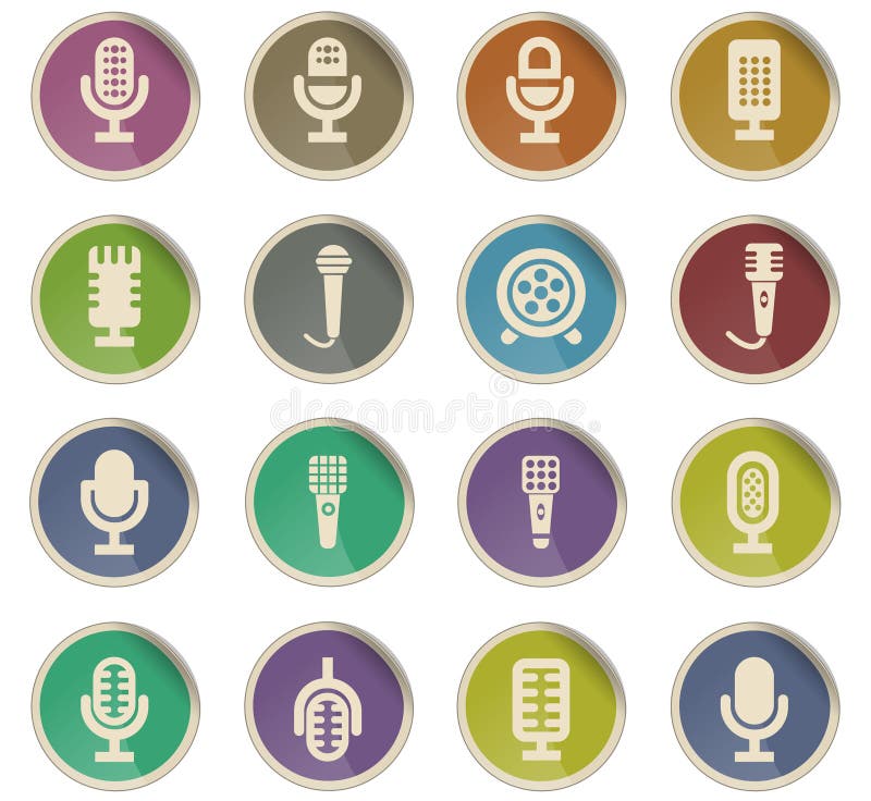Microphone icon set stock vector. Illustration of rock - 123508887