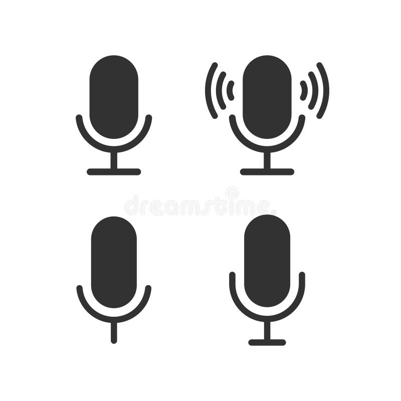 Microphone Icon Set. Podcast Symbol. Voice Record Icon Stock Vector ...