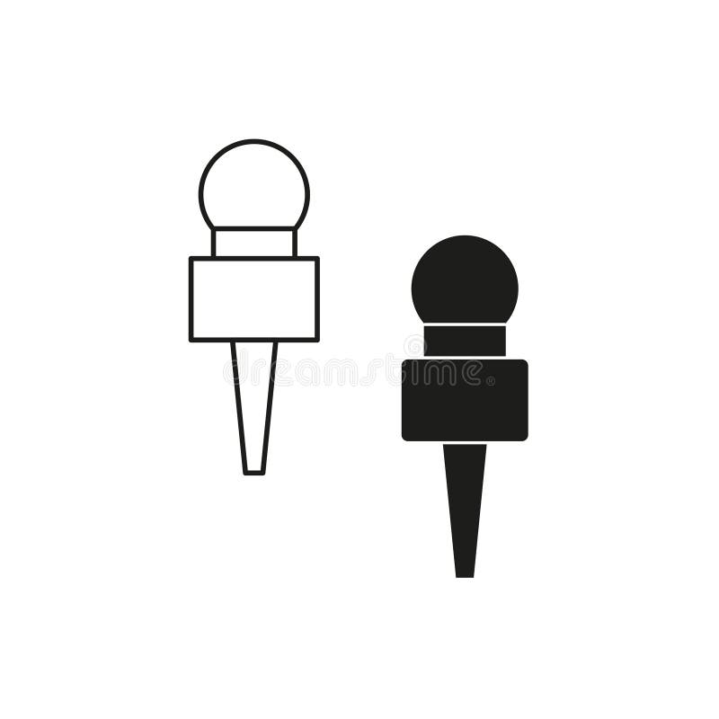 Microphone Icon Set. Simple Vector Symbols. Black and White Design ...
