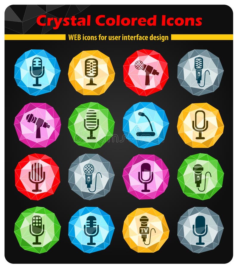 Microphone icon set stock illustration. Illustration of microphone ...