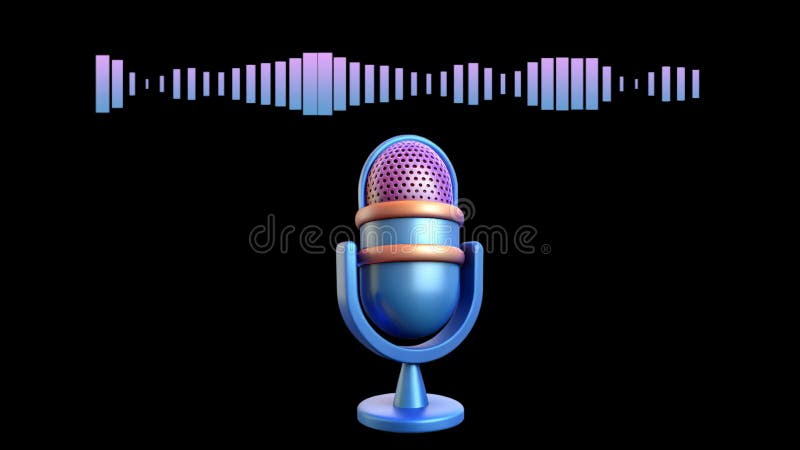 Microphone Icon Sound Wave with Animated 4k Video Stock Footage - Video ...