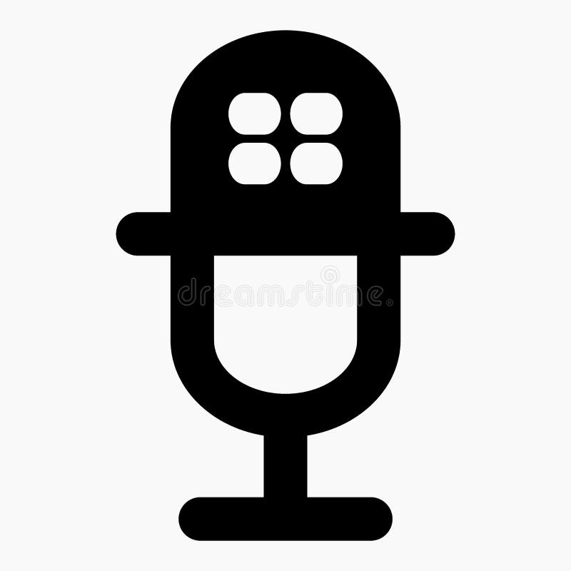 Microphone Icon Style Flat Trendy Stock Vector - Illustration of ...