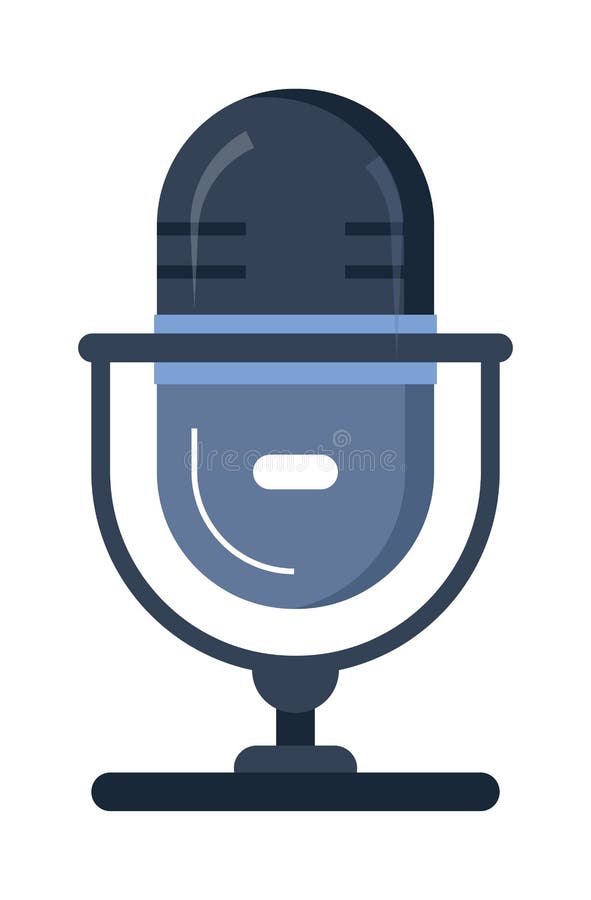 Microphone Icon Vector in Flat Style. Podcast Simple Symbol. Speech ...