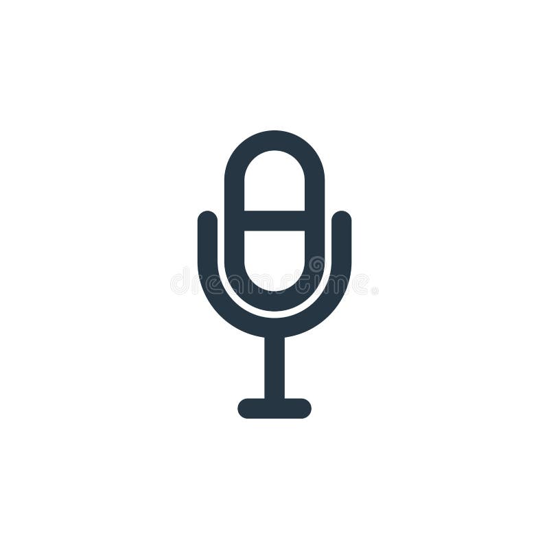 Microphone Icon Vector from Interface Concept. Thin Line Illustration ...