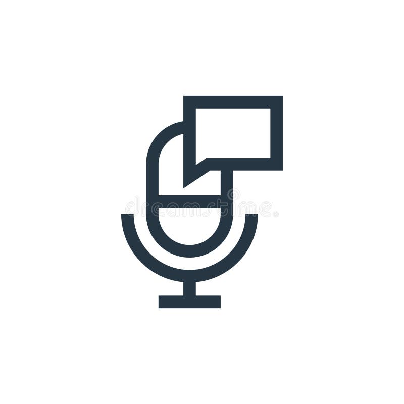 Microphone Icon Vector from Message Concept. Thin Line Illustration of ...