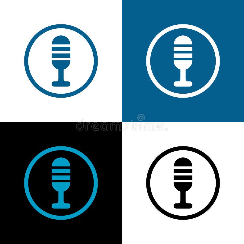 Microphone Icon Vector, Mic Symbol Design, Simple Mike Illustration ...