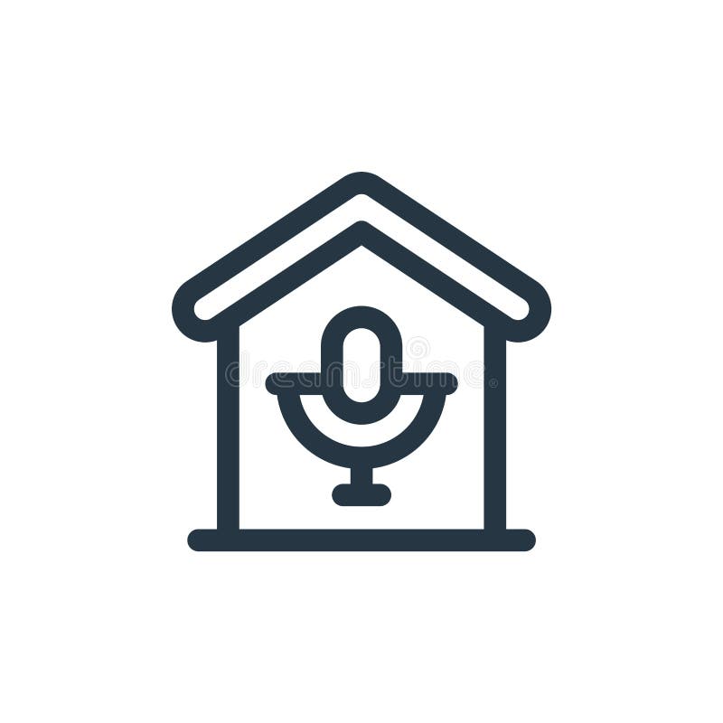 Microphone Icon Vector from Smart Home Concept. Thin Line Illustration ...