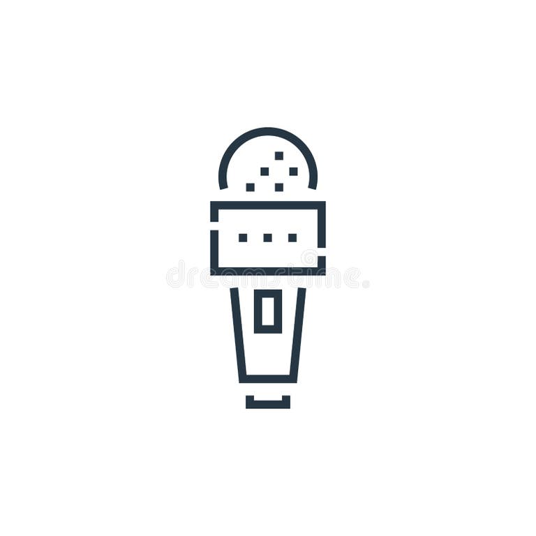 Microphone Icon Vector from Voting Elections Concept. Thin Line ...