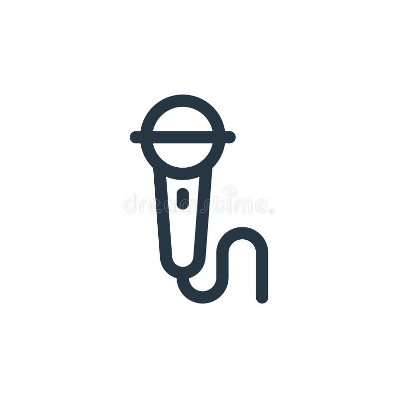 Microphone Icon Vector from Voting Elections Concept. Thin Line ...