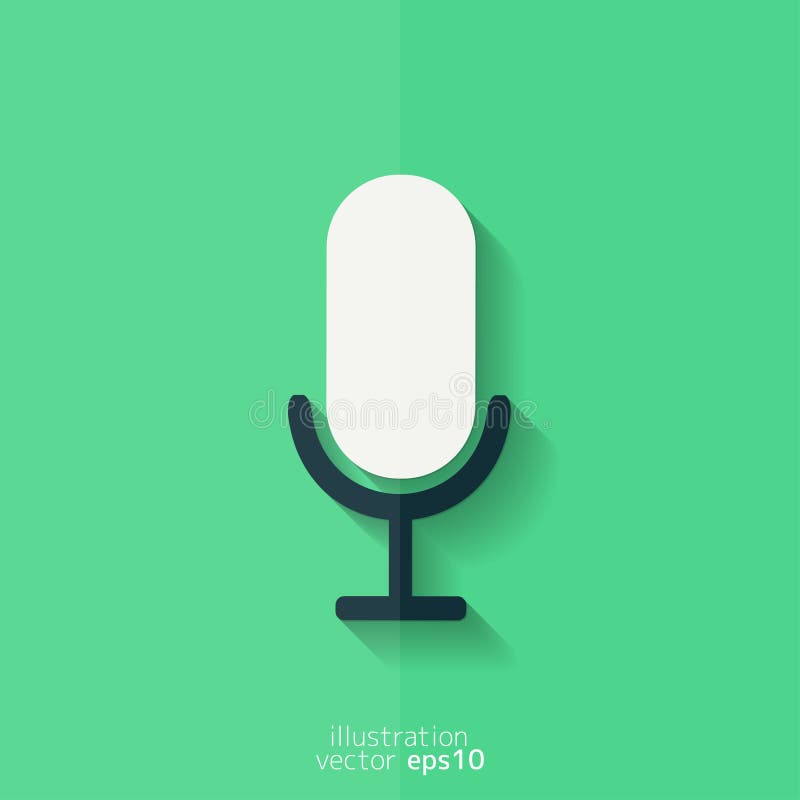 Microphone Icon. Voice Recording Flat Design. Stock Vector ...