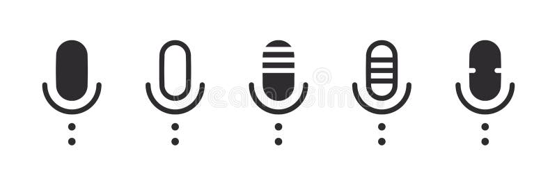 Microphone Icons. Different Microphone Collection. Podcast Microphone ...