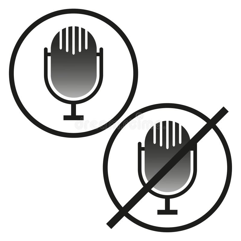 Microphone Icons in Flat Style. Podcast Voice Audio Record. Vector ...