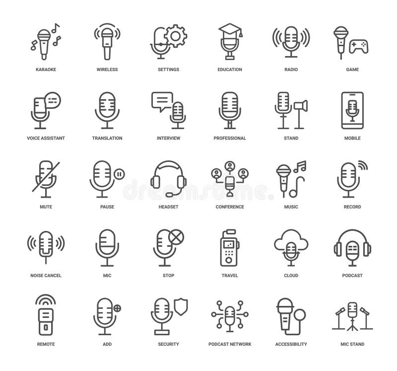 Microphone Icons Functions Concepts Audio Communication, Mute Mobile ...