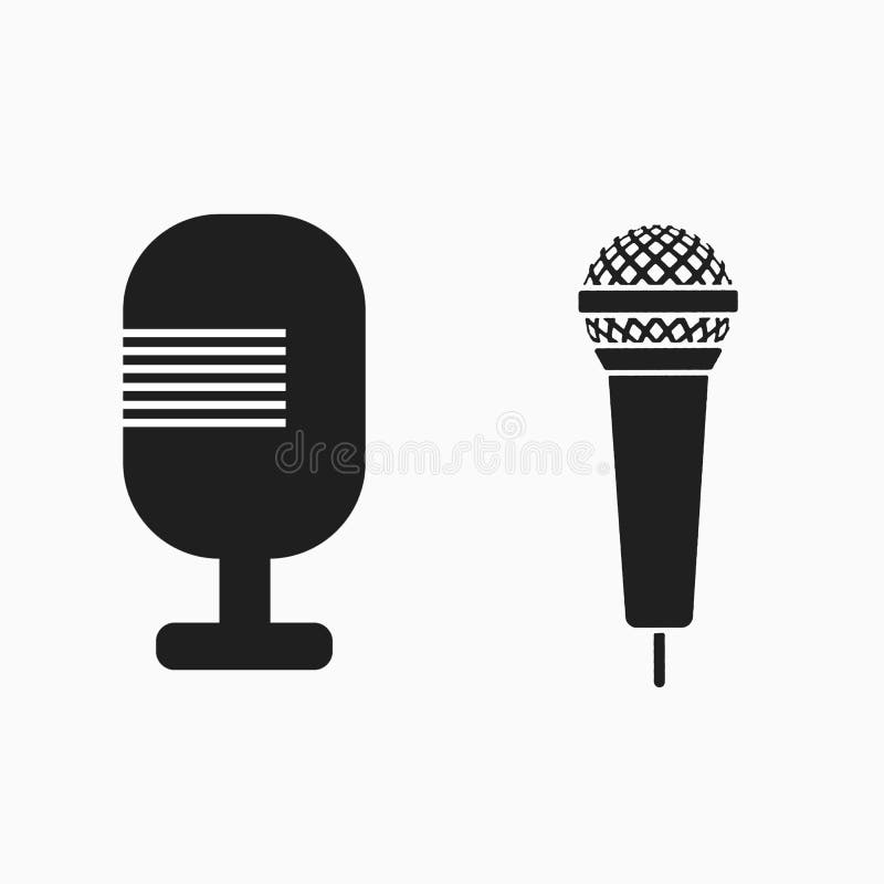Microphone icons set stock illustration. Illustration of number - 255060257