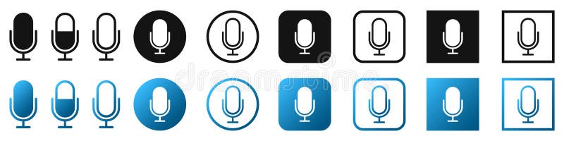 Microphone Icons Set. Microphone Sign Isolated. Vector Illustration ...