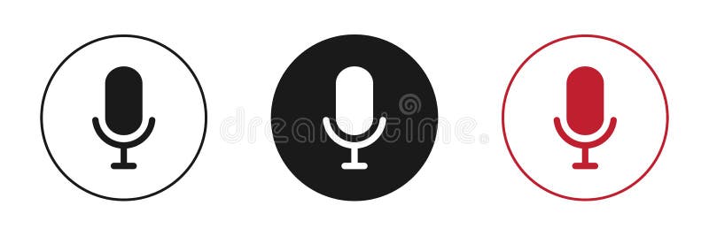 Microphone Icons Set. Web Design Stock Illustration - Illustration of ...