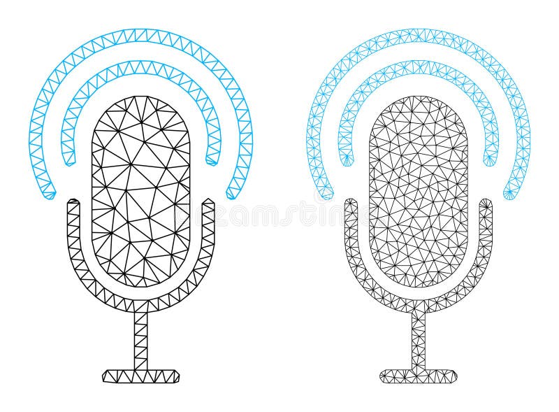 Microphone Icons - Vector Polygonal Mesh Stock Vector - Illustration of ...