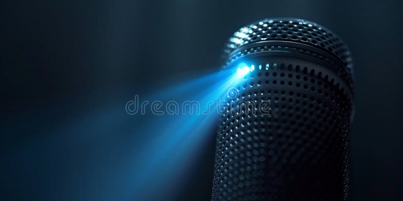 Microphone Illuminated from Behind by a Lantern Illuminating the Stage ...