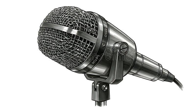 Microphone Illustration on White Background for Creative Projects Stock ...