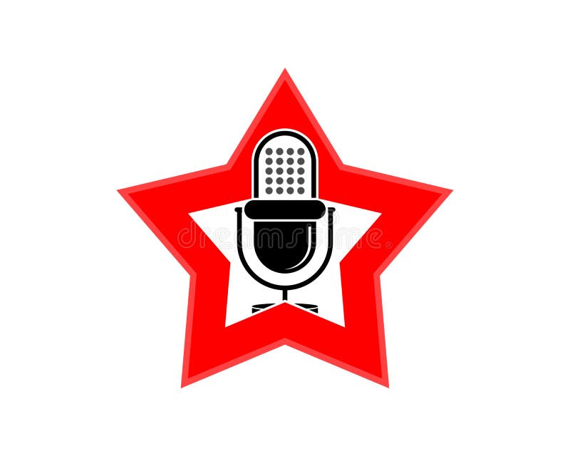 Microphone Inside the Star Logo Stock Vector - Illustration of chord ...