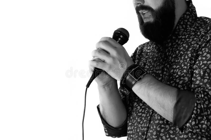Man Singing Pose Holding Microphone Stock Photos - Free & Royalty-Free ...