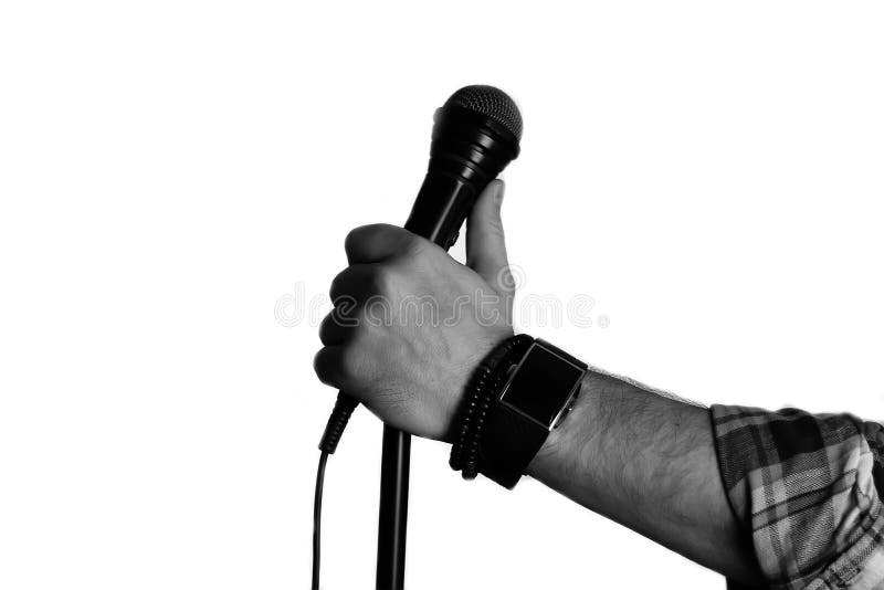 Man Singing Pose Holding Microphone Stock Photos - Free & Royalty-Free ...