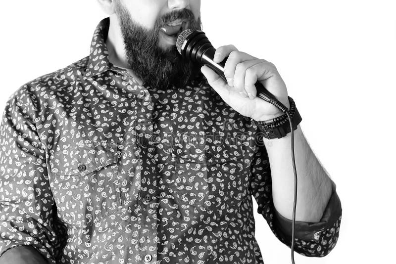 Man Singing Pose Holding Microphone Stock Photos - Free & Royalty-Free ...