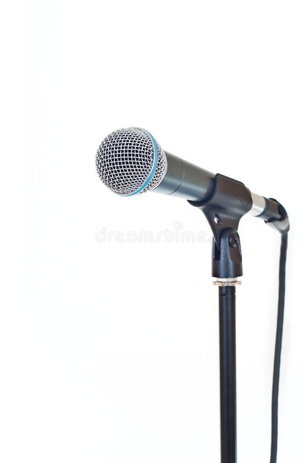 Microphone isolated stock photo. Image of equipment, chrome - 18117934