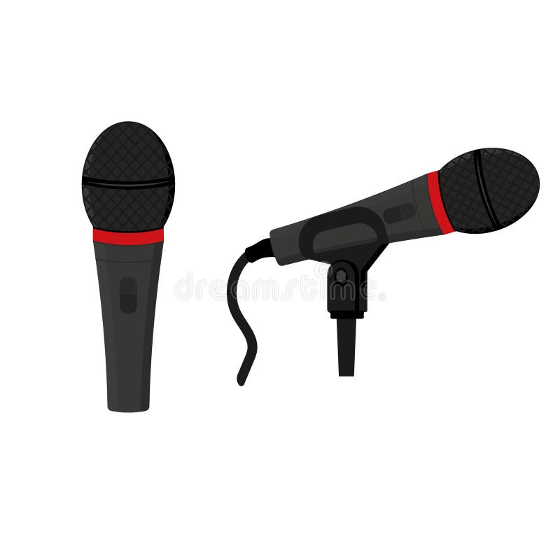 Microphone Isolated on a White Background in the Cartoon Style Stock ...
