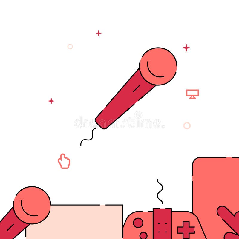 Microphone, Karaoke Filled Line Icon, Simple Vector Illustration Stock ...