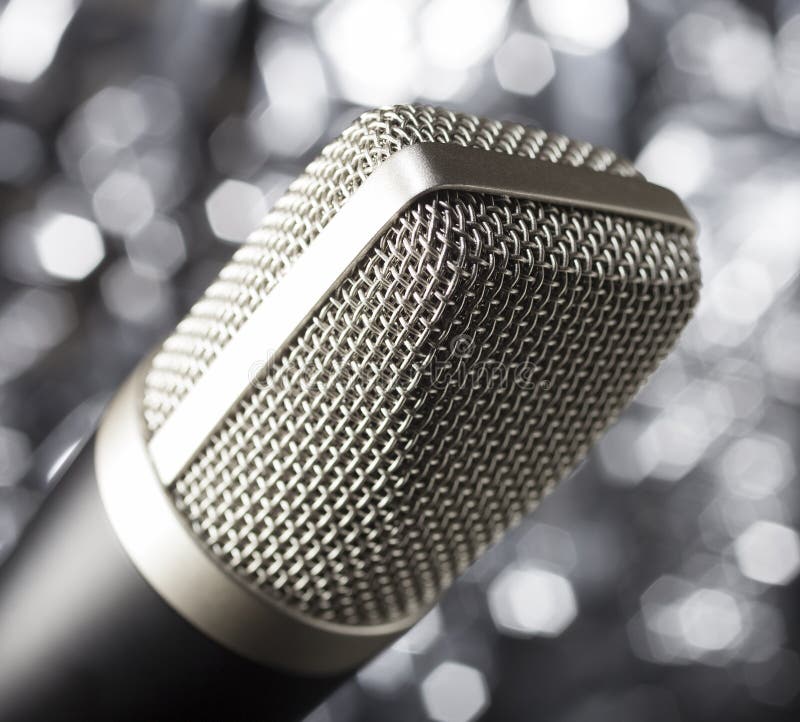 Podcast Mike on an Abstract White Background Stock Image - Image of ...