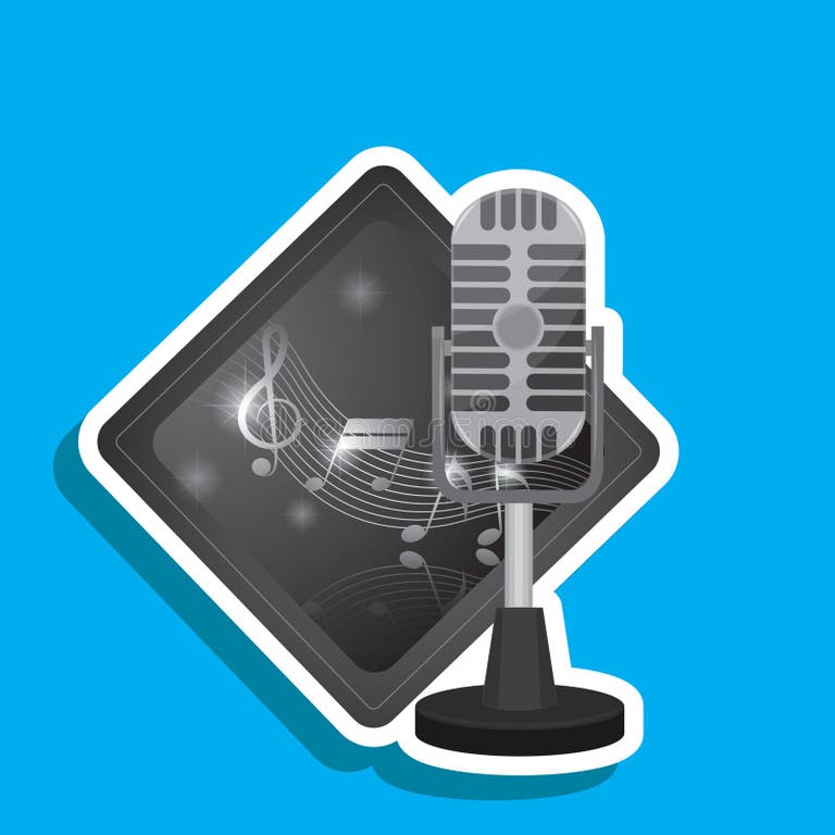 Microphone Label. Vector Illustration Decorative Design Stock Vector ...