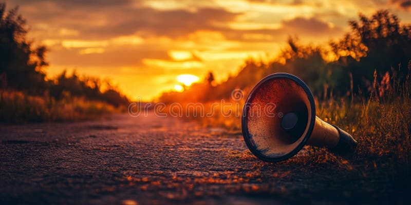 A Microphone is Laying on the Ground in a Field Stock Illustration ...
