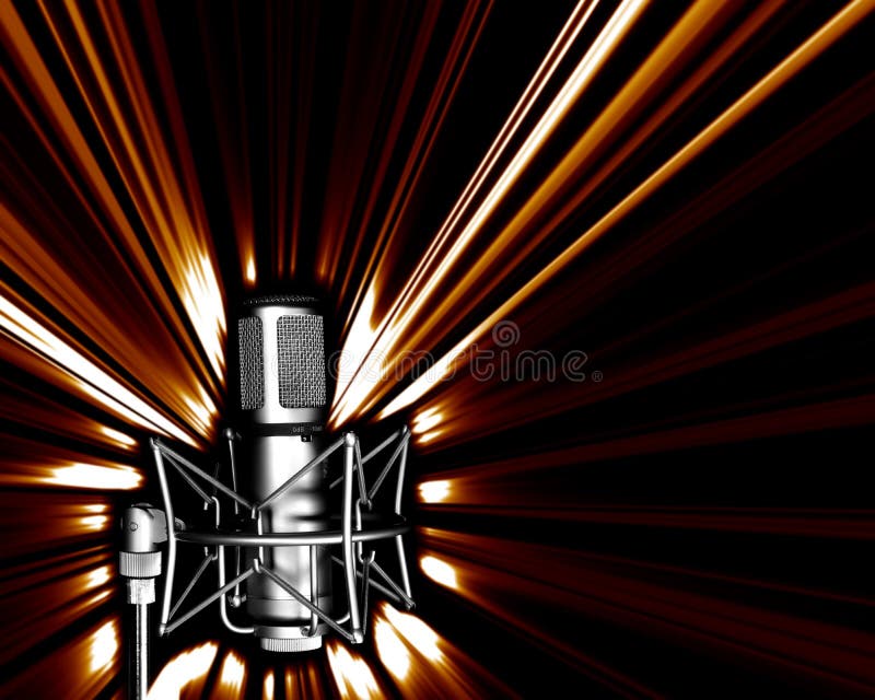 Microphone with a Light Explos Stock Illustration - Illustration of ...
