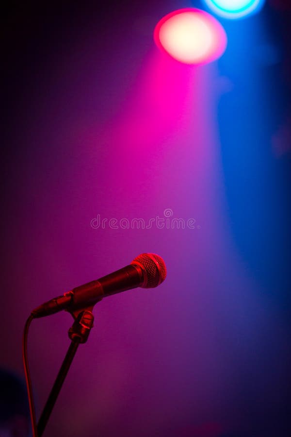 Microphone in Lights stock image. Image of concert, performance - 52508469