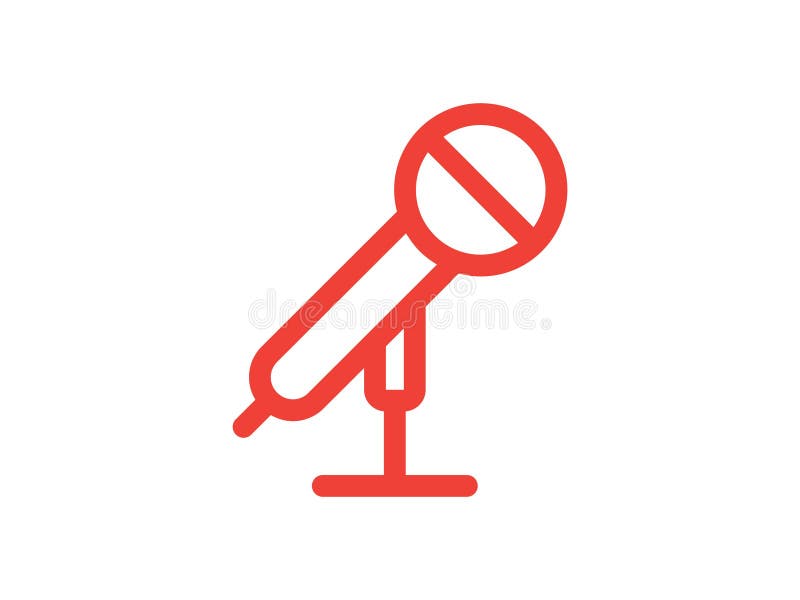 Microphone Line Color Vector Icon Stock Illustration - Illustration of ...