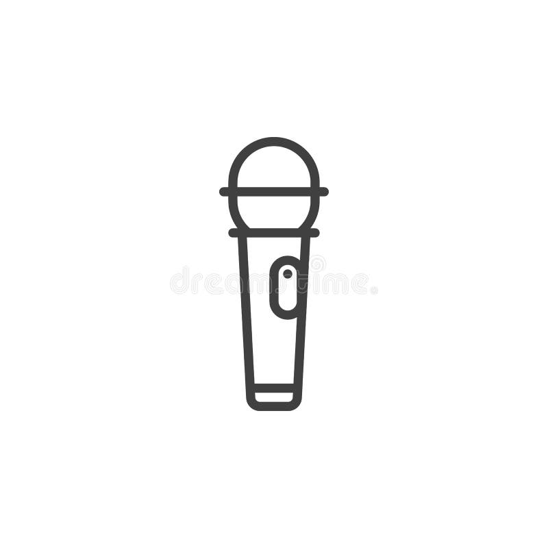 Microphone line icon stock vector. Illustration of simple - 245397776