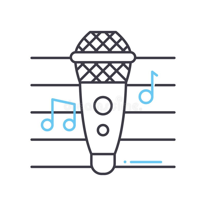 Microphone Line Icon, Outline Symbol, Vector Illustration, Concept Sign ...
