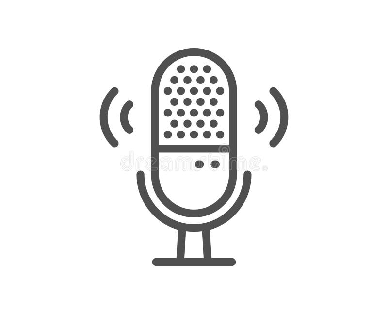 Microphone Line Icon. Studio Mic Sign. Vector Stock Illustration ...