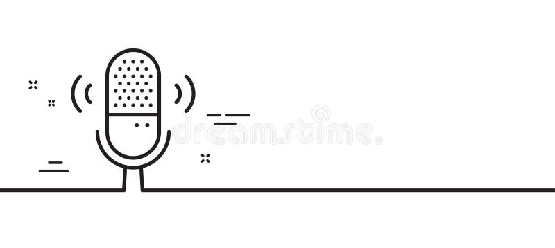 Microphone Line Icon. Studio Mic Sign. Vector Stock Illustration ...