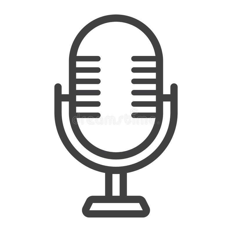 Studio Microphone Line Icon, Music and Audio, Retro Mic Sign, Vector ... Studio Microphone Line Icon, Music and Audio, Retro Mic Sign, Vector ...