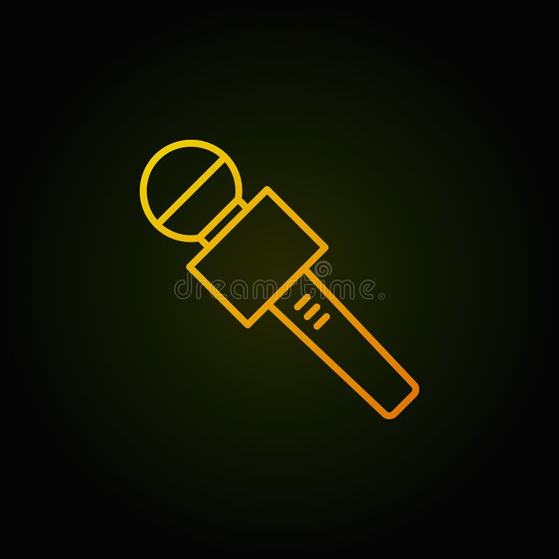 Microphone Line Vector Yellow Icon. Mic Concept Symbol Stock Vector ... Microphone Line Vector Yellow Icon. Mic Concept Symbol Stock Vector ...