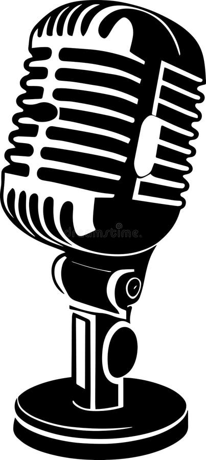 Microphone Logo Monochrome Design Style Stock Vector - Illustration of ...
