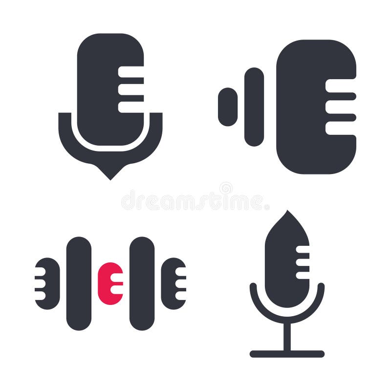 Microphone Logo Template Icon Stock Vector - Illustration of podcast ...