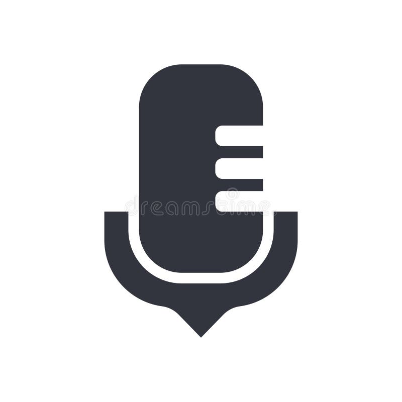 Microphone Logo Template Icon Stock Vector - Illustration of stand ...